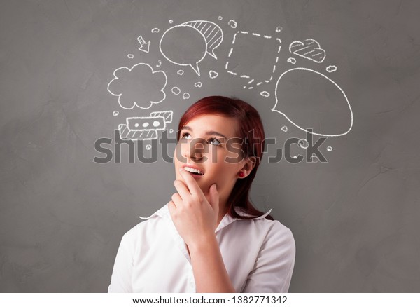 Student Thinking Speech Bubble Concept Stock Photo 1382771342 ...