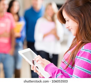 Student Using Tablet Computer University Stock Photo 106053503 ...