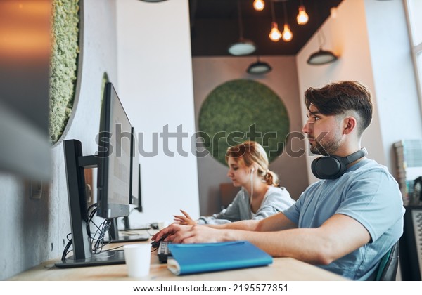 Students Learning Computer Classroom Young Man Stock Photo 2195577351 ...