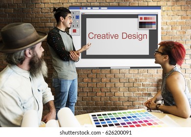 Students Working On Screen Network Graphic Stock Photo 626200091 ...