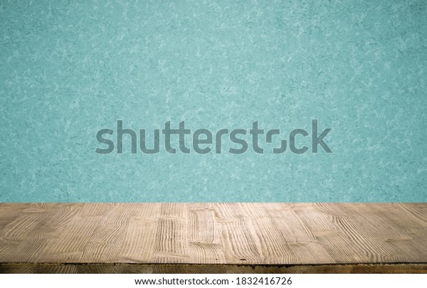 Studio Table Background Blue Wall Stock Photo 1832416726 | Shutterstock
