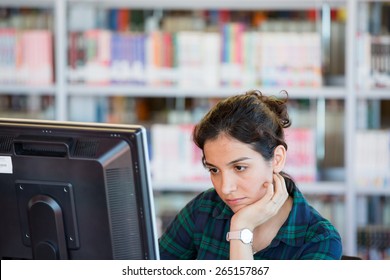 Studying On Computer Library Stock Photo 265157867 | Shutterstock