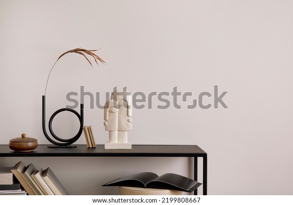 Stylish Composition Minimalistic Interior Copy Space Stock Photo ...