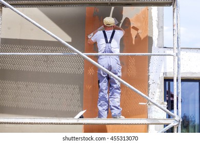 Styrofoam Facade Insulation Installing Mesh Stock Photo 455313070 ...