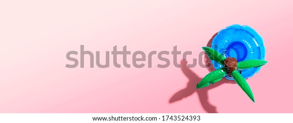 Summer Concept Palm Tree Float Overhead Stock Photo 1743524393 ...