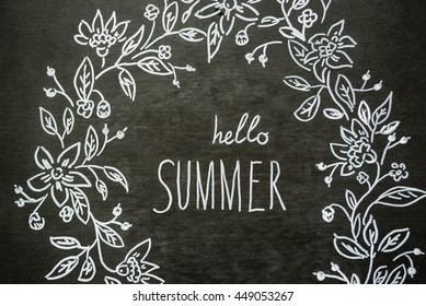 Summer Pattern Draw Chalk Marker On Stock Photo 449053267 | Shutterstock
