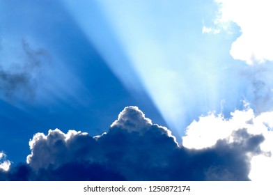Sun Rays Breaking Through Clouds Webster Stock Photo 1250872174 ...