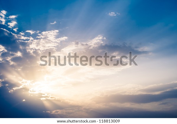 Sun Rays Bursting Through Clouds Stock Photo 118813009 | Shutterstock