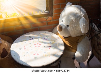 Sunlight Teddy Bear On Window Sills Stock Photo 686913784 | Shutterstock