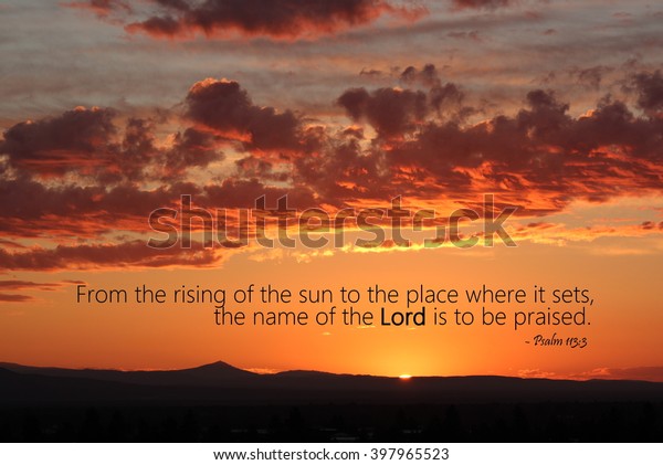 Sunrise Over Mountains Scripture Stock Photo 397965523 | Shutterstock