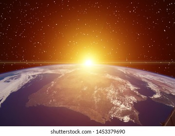 Sunrise View Space Elements This Image Stock Photo 1453379690 ...