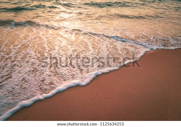 Sunset Beach Smooth Wave Abstract Texture Stock Photo 1125634253 ...