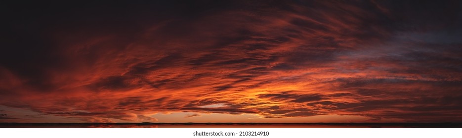 Sunset Bright Saturated Clouds Dramatic Sunsetsunrise Stock Photo ...
