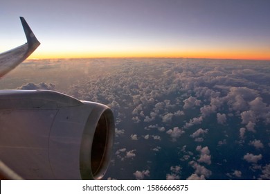 Sunset Clouds View Through Window Over Stock Photo 1586666875 ...