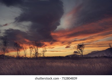 Sunset Fire Sky Dramatic Stock Photo 752804839 | Shutterstock