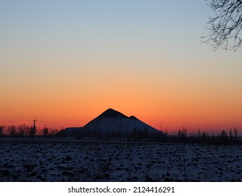 Sunset Gradient Behind Mountain On Horizon Stock Photo 2124416291 ...