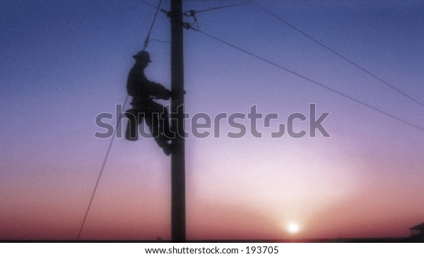Sunset Lineman Stock Photo (Edit Now) 193705