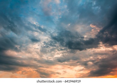 Sunset Partly Cloudy Sky Dramatic Sky Stock Photo 641946919 | Shutterstock