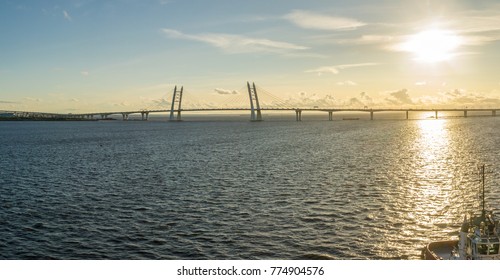 Aerial Panorama Chesapeake Bay Bridge Sunset Stock Photo 1523834324 ...