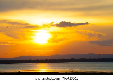 Background Scene Field Sunset Illustration Stock Vector (Royalty Free ...