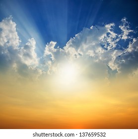 Sunset Sky Sun Rays Stock Photo 137659532 | Shutterstock