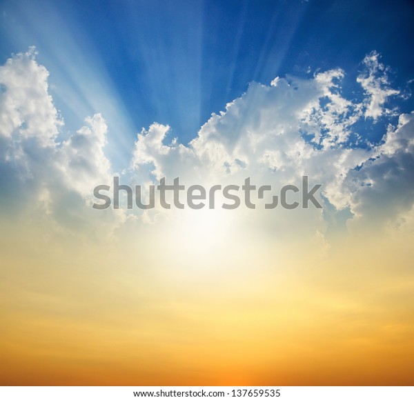 Sunset Sun Rays Stock Photo (Edit Now) 137659535