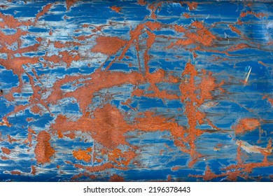 Surface Old Blue Rusty Container Background Stock Photo 2196378443 ...