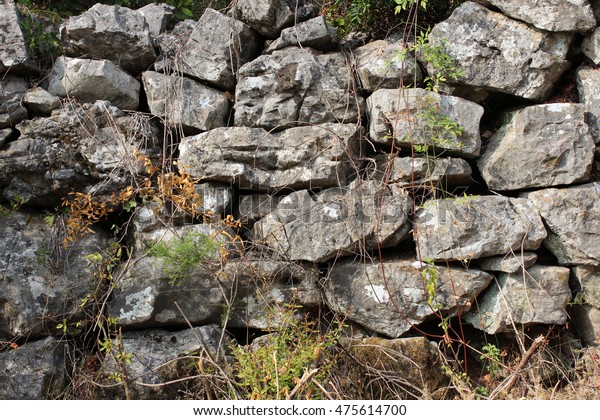Surface Texture Stacked Stone Blocks Wall Stock Photo 475614700 ...