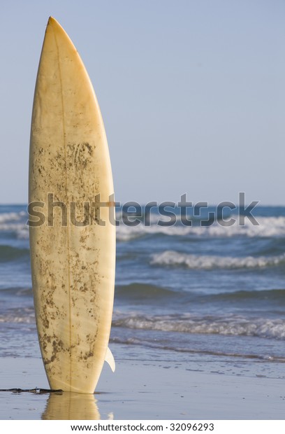 Surfboard Sand Stock Photo (Edit Now) 32096293