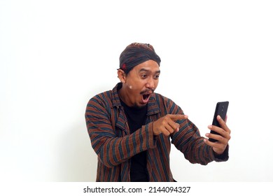 Surprised Asian Man Java Traditional Costume Stock Photo 2144094327 ...