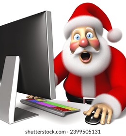 Illustration Santa Who Sitting Behind Laptop AI-generated image ...