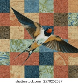 Swallow Flight Realistic Pattern Blocks Detailed AI-generated image ...