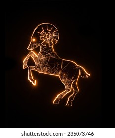 Symbol Ram Created Sparks Fire Set Stock Photo 235073746 | Shutterstock