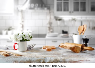 Table Background Kitchen White Color Free Stock Photo 1015778950 ...