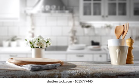 Table Background Kitchen White Color Free Stock Photo (Edit Now) 1015778953