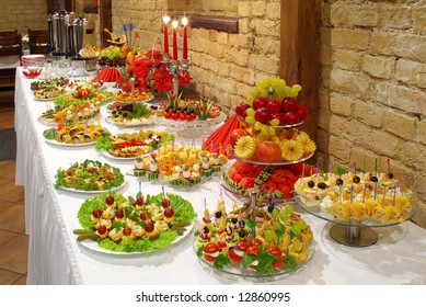 Table Full Different Snacks Stock Photo 12860995 | Shutterstock