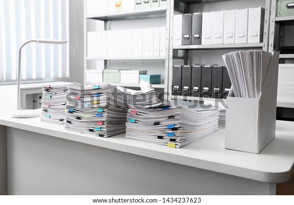 Table Lots Documents Office Stock Photo (Edit Now) 1434237623