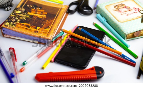 Table School Writing Materials Stock Photo 2027063288 | Shutterstock