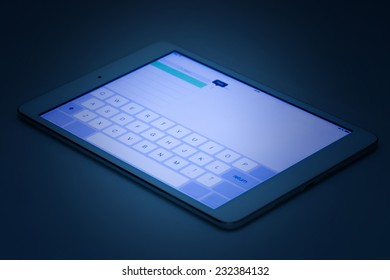 Transparent Tablet Digital Virtual Keyboard Projection Stock Photo ...