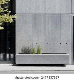 Tadao Ando Storefront Rectangular Planter Concrete AI-generated image ...