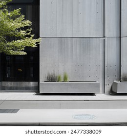 Tadao Ando Storefront Rectangular Planter Concrete AI-generated image ...