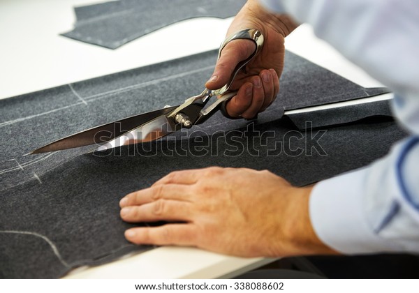 Tailor Cutting Out Marked Pattern On Stock Photo 338088602 | Shutterstock