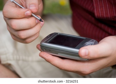 Taking Notes On Pda Stock Photo 3216251 | Shutterstock