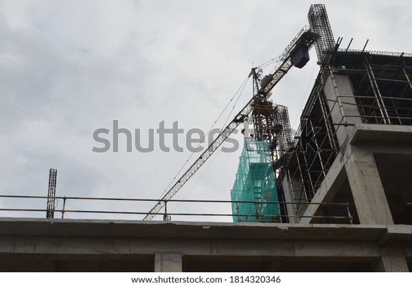Tall Crane Machine Lifting Objects Horizontally Stock Photo 1814320346 ...