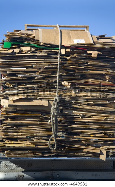 Tall Stack Flattened Cardboard Boxes Recycling Stock Photo 4649581 ...