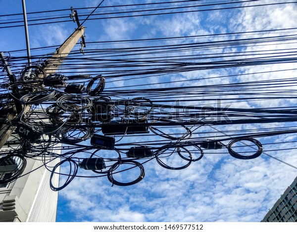 Tangled Electrical Wire Messy Cable On Stock Photo 1469577512 ...