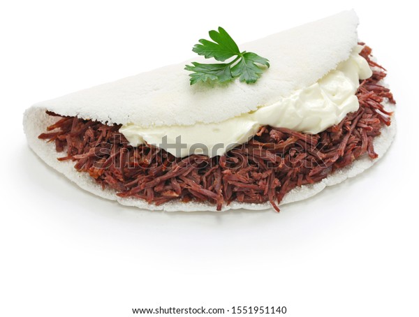 Tapioca Crepe Carne Seca Brazillian Food ภาพสต็อก 1551951140 | Shutterstock