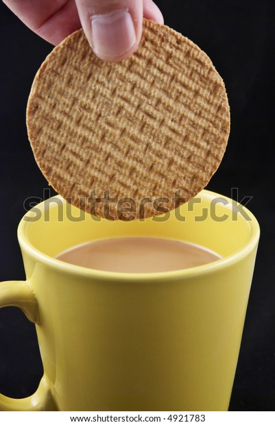 Tea Biscuits Digestive Biscuit Being Dipped Stock Photo 4921783 ...