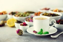 Tea concept with copy space, a Food & Drink Photo by Enjoy Photo