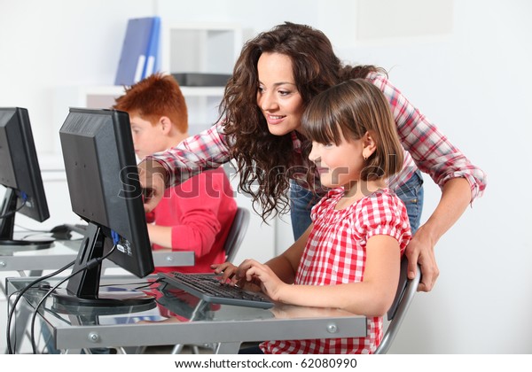 Teacher Children Learning Use Computer Stock Photo 62080990 | Shutterstock